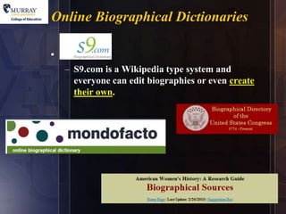 Biographical sources | PPTX