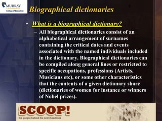 Biographical sources | PPTX