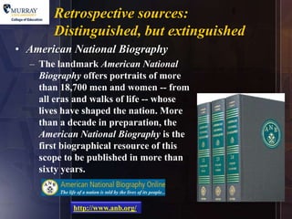 Biographical Sources | PPTX