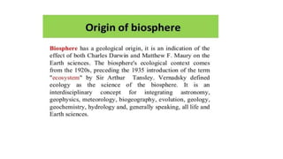 BIOSPHERE.pptx | Biological Sciences | Science
