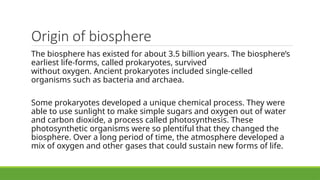 The Origin of Biosphere in Universe 1816 | PPTX | Agriculture | Industries