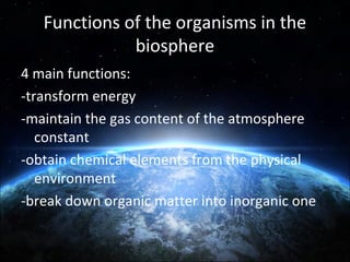 Biosphere origin ,structure & development | PPT | Geography | Science