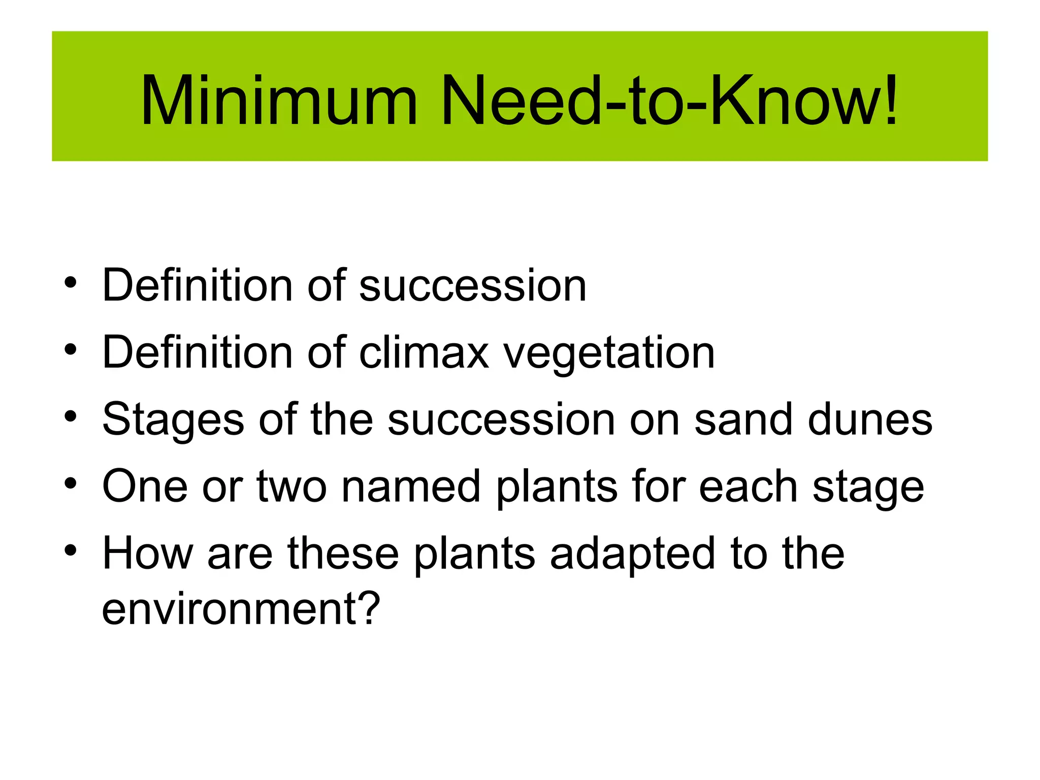 Biosphere : Sand Dune Succession | PPT | Landscaping | Home & Garden