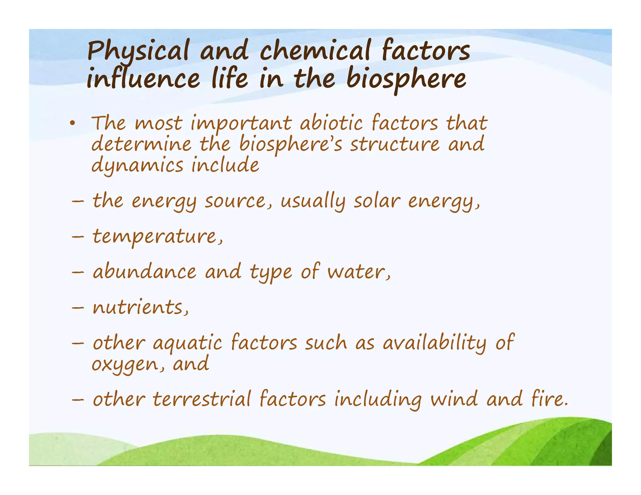 Biosphere concept 1st sem ecg 101 | PDF
