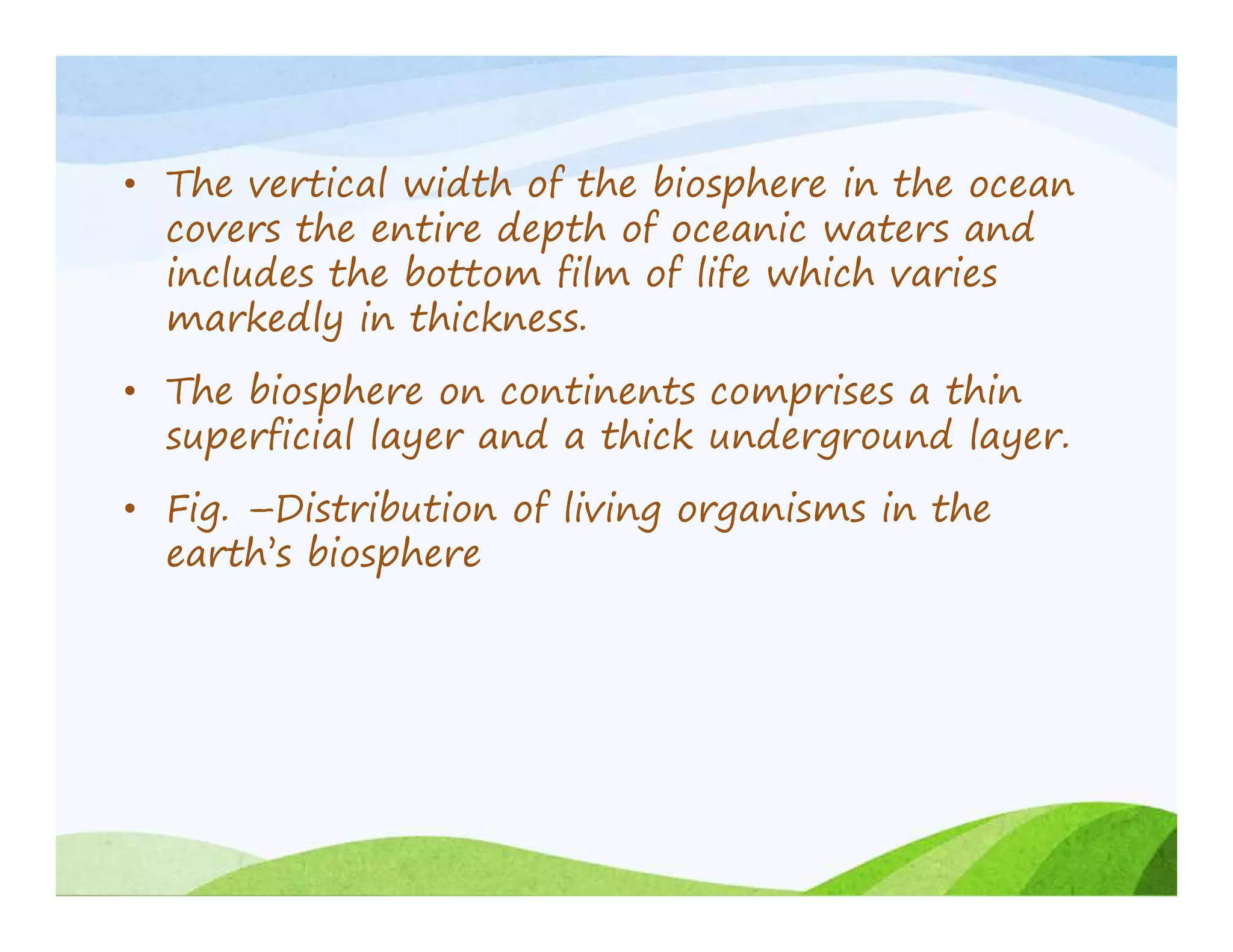 Biosphere concept 1st sem ecg 101 | PPT