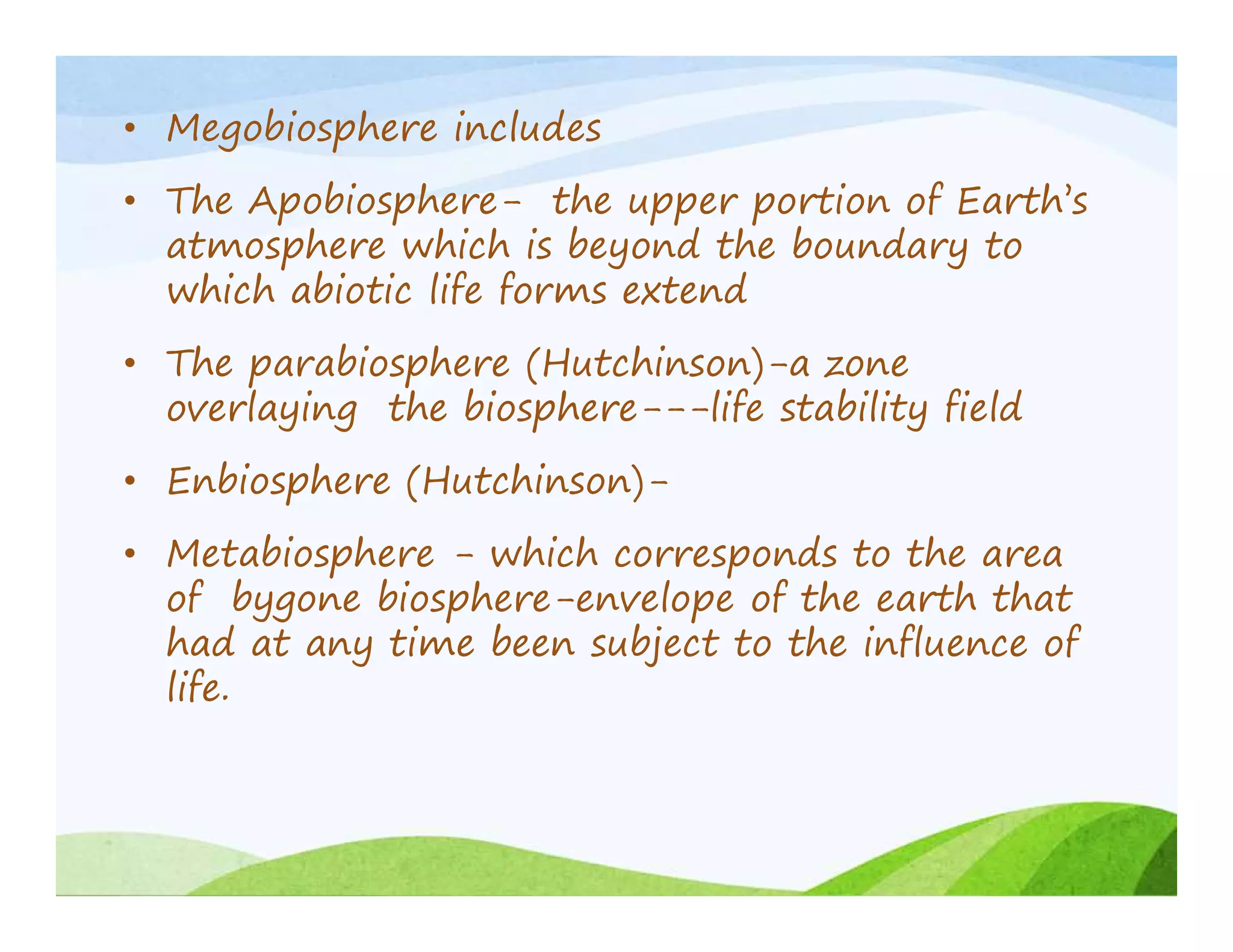 Biosphere concept 1st sem ecg 101 | PDF