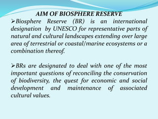Biosphere reserve and marine national park | PPTX