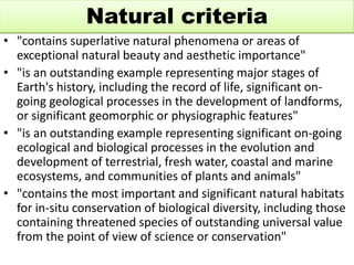 Biosphere reserve and world heritage sites | PPTX