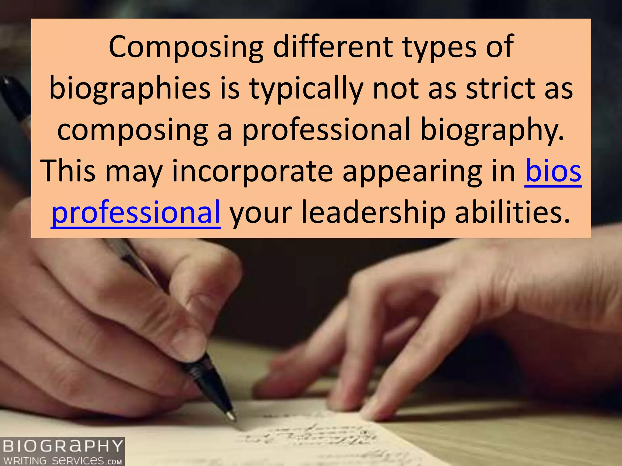 Bios Professional How to Write a Perfect Biography for Different ...