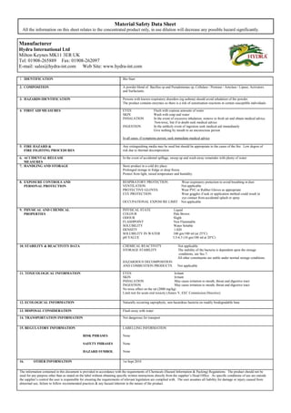 Hydra Bio Start - Sewage Plant Treatment | PDF