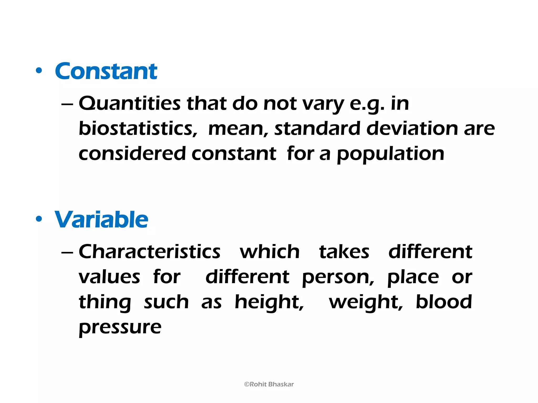 Biostatistics: Physiotherapy: Dr Rohit Bhaskar | PDF