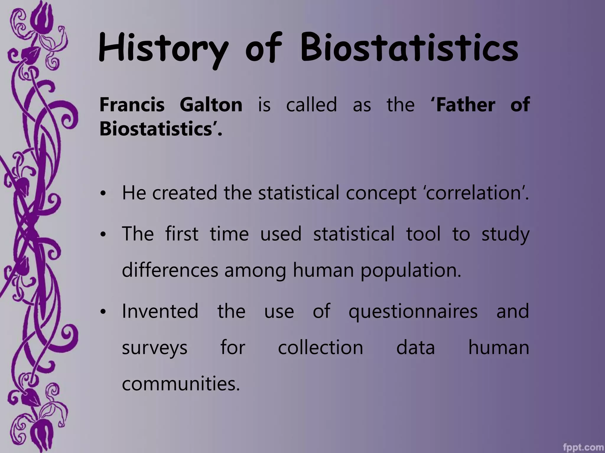 Biostatics introduction history and application | PDF