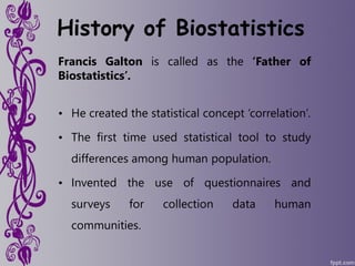 Biostatics introduction history and application | PDF