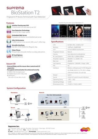 Suprema Bio Station T2 | PDF
