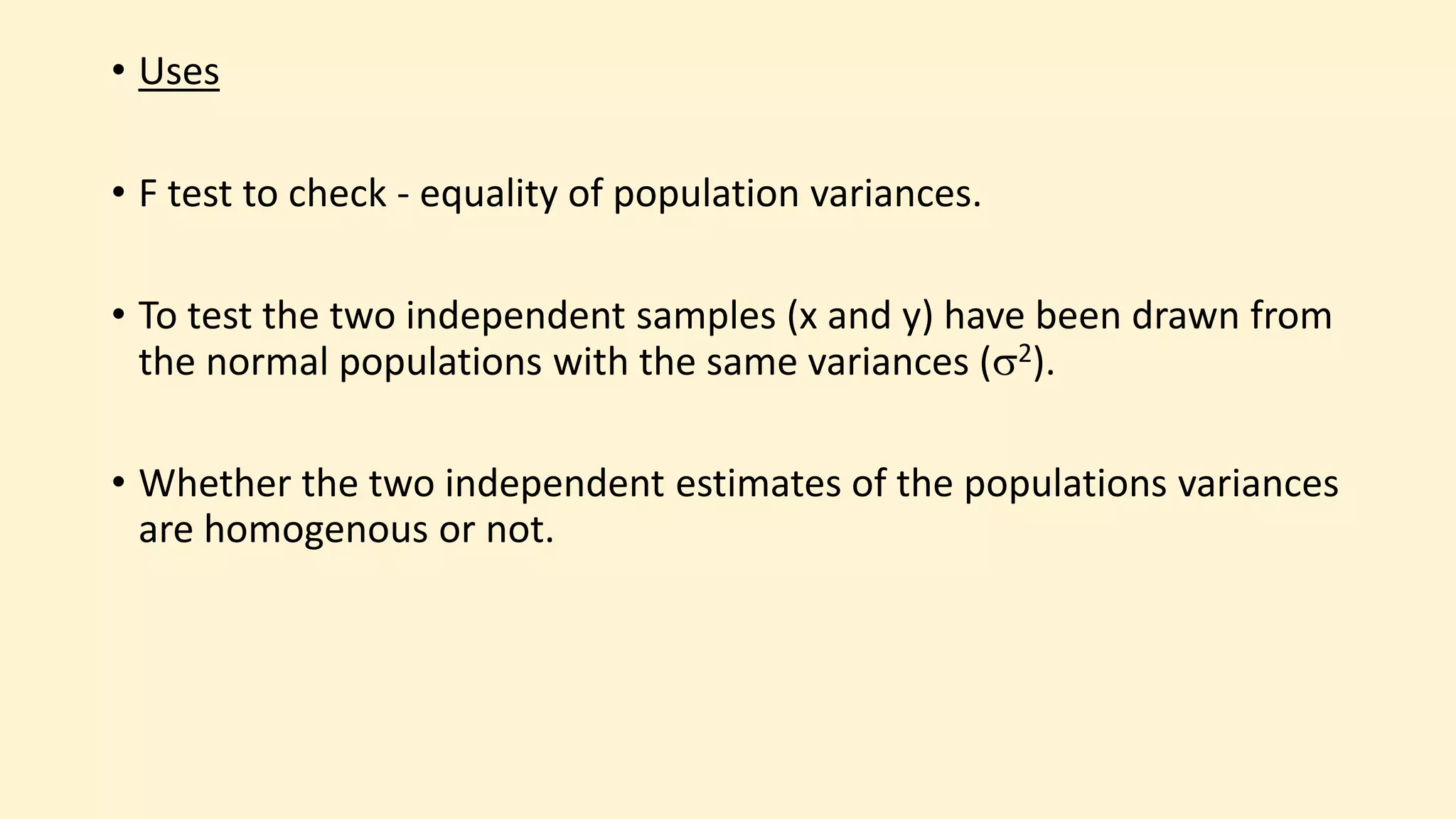 F test and ANOVA | PPTX