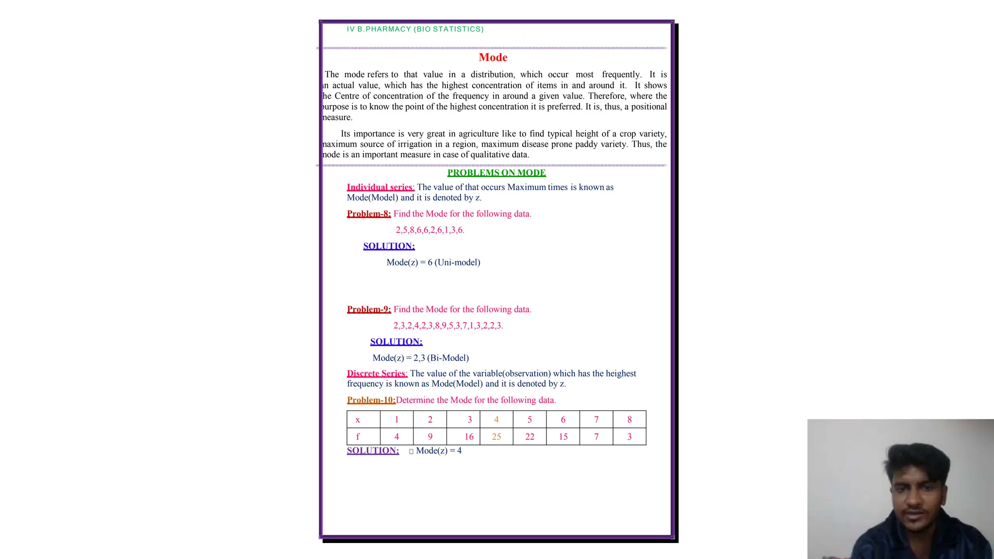 BIOSTATISTICS MEAN MEDIAN MODE SEMESTER 8 AND M PHARMACY BIOSTATISTICS.pptx