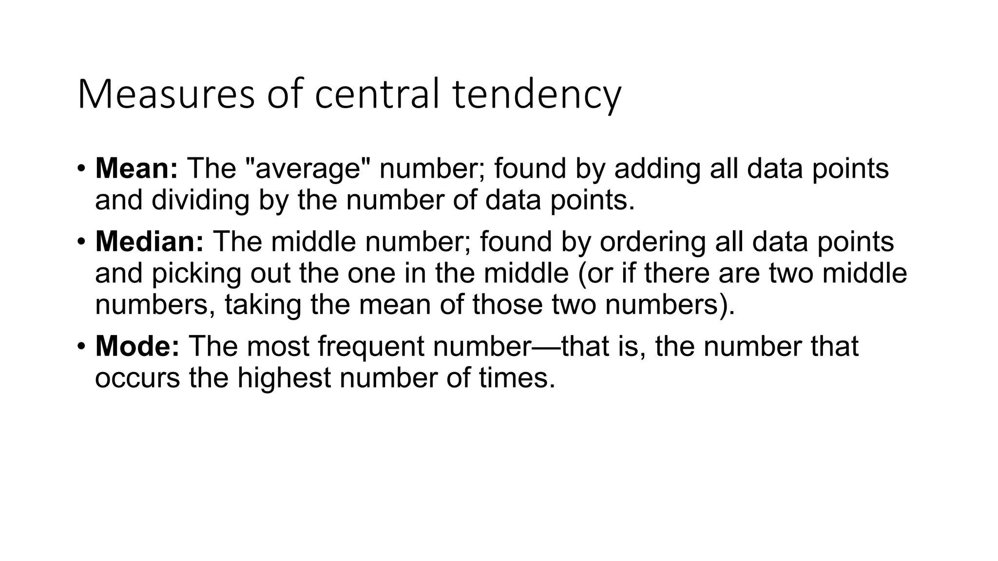 Biostatistics measures of central tendency | PPTX | Geology | Science