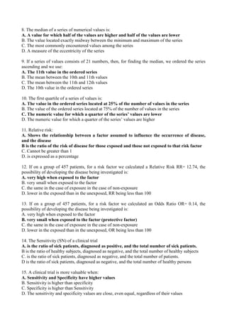 Biostatistics multiple choice questions(1) | PDF