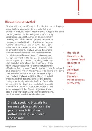 Biostatistics; redefining healthcare deliver | PDF