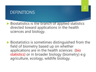 Biostatistics and data analysis | PPTX