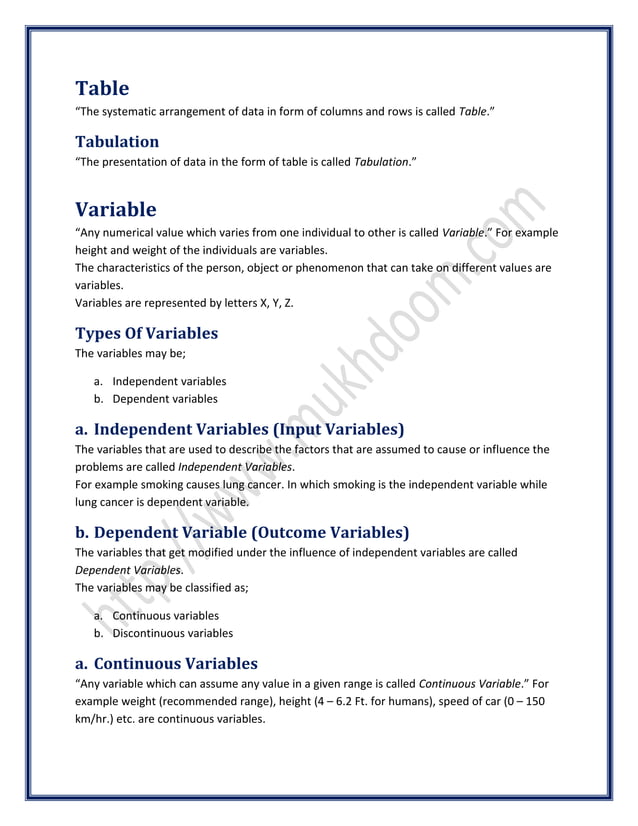 Biostatistics (Basic Definitions & Concepts) | SurgicoMed.com | Lung ...