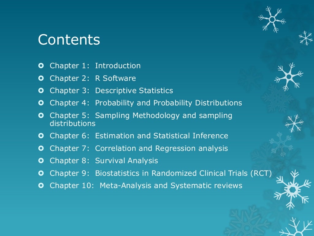 Biostatistics explored through r software