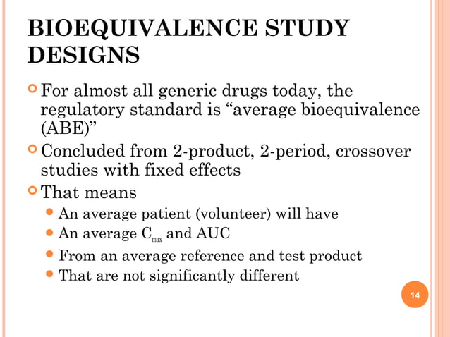 Biostatistics in Bioequivalence | PPT