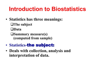 Biostatistics lec 1 | PPT