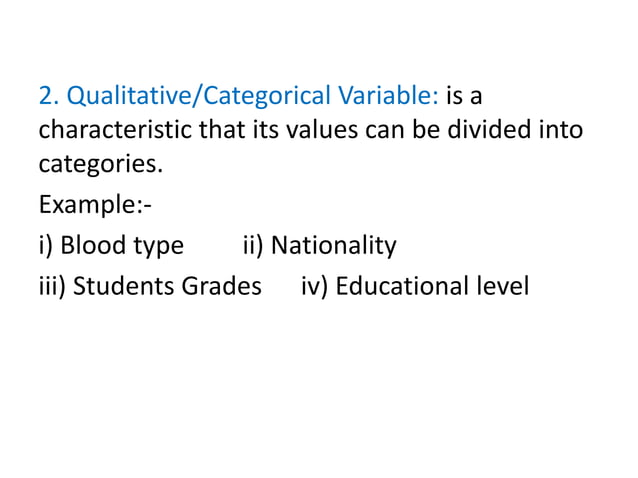 Biostatistics lec 2 variables and scales of measurement | PPTX | Science