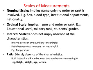 Biostatistics lec 2 variables and scales of measurement | PPTX