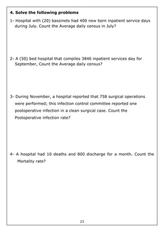 Biostatistics worksheet exercises | PDF