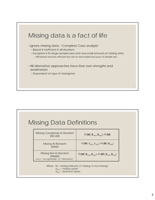 Biostatistics Workshop: Missing Data | PDF