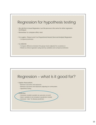 Biostatistics Workshop: Regression | PDF