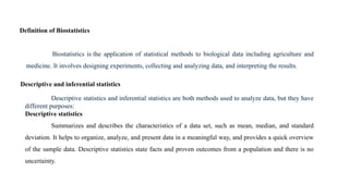 Biostatistics and its application along with problems and solutions | PPTX