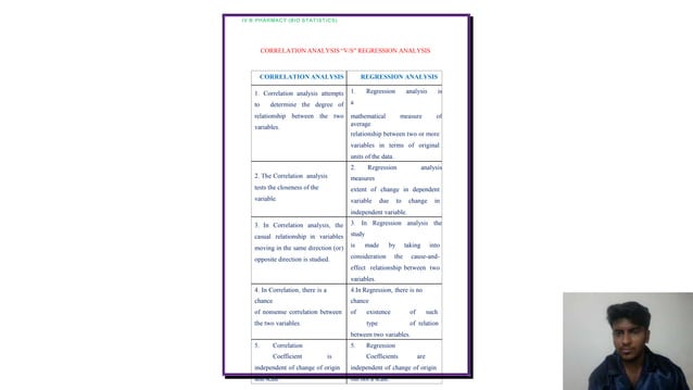 Biostats Coorelation Vs Rregressiondifference Between Correlation And