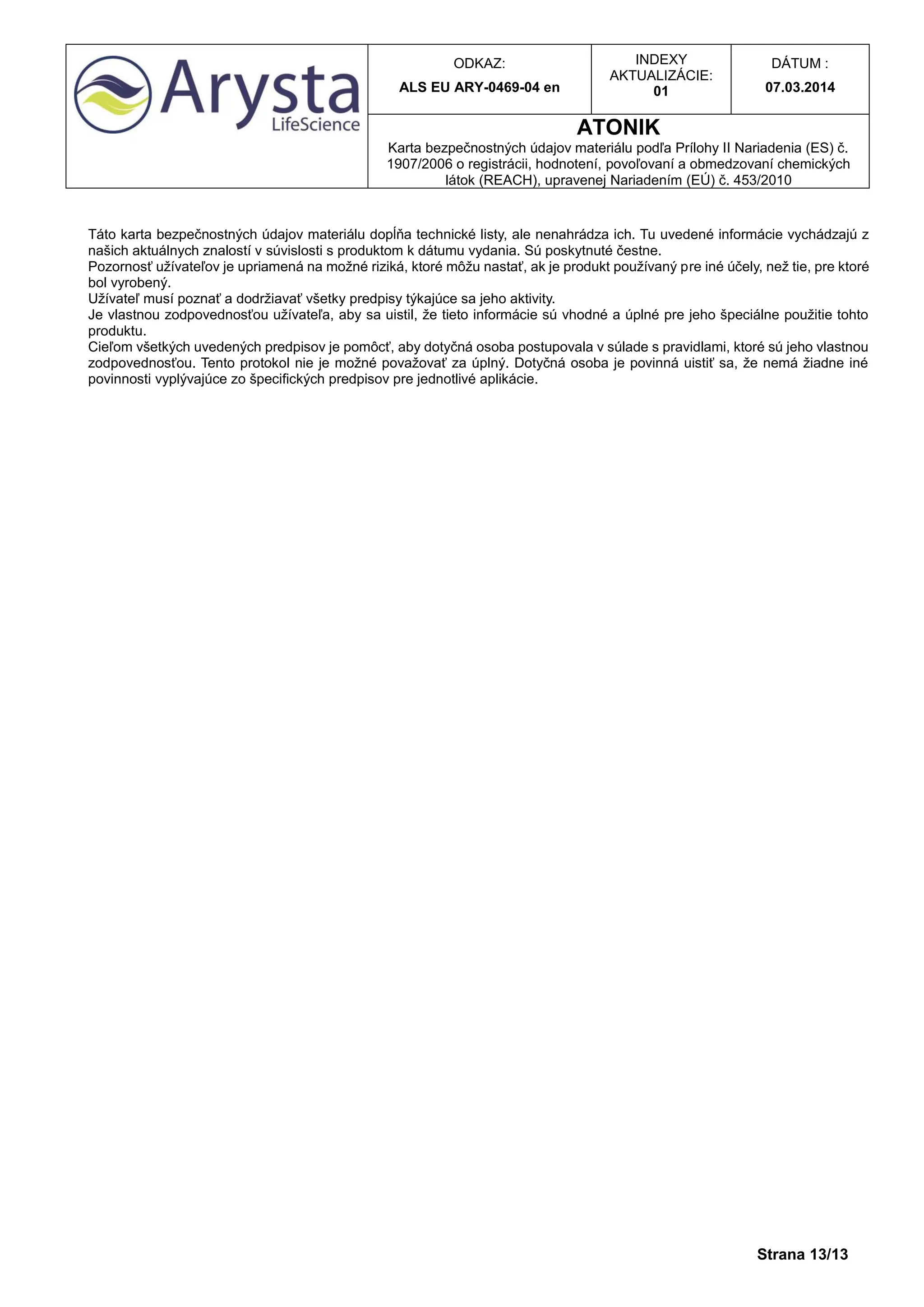 Biostimulant atonik msds | PDF