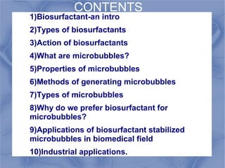 Biosurfactants and their application in microbubble preparation | PDF