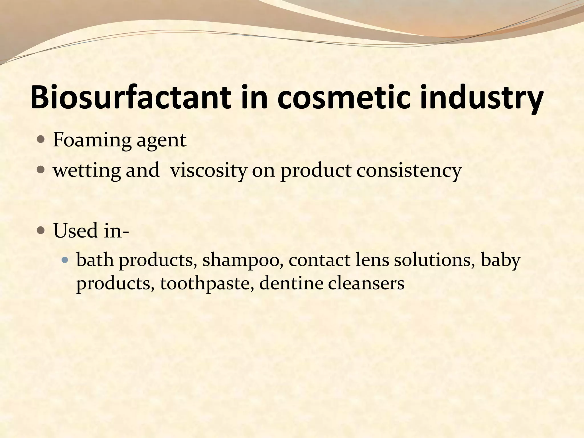 Biosurfactants production and applications. | PPTX