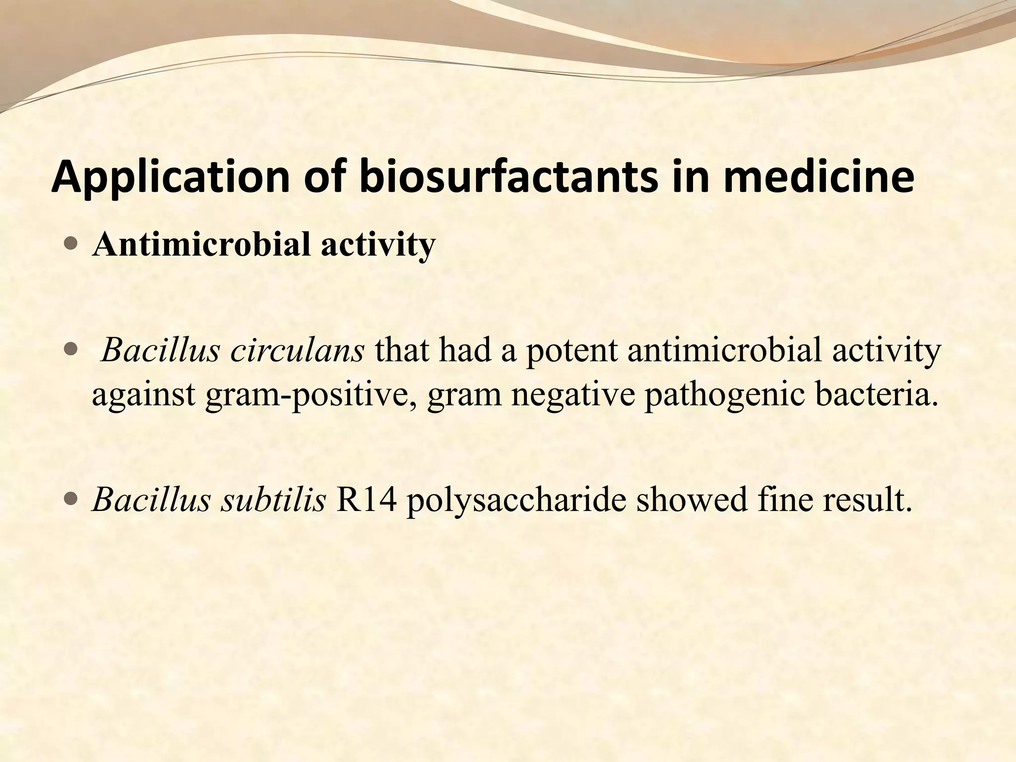 Biosurfactants production and applications. | PPTX