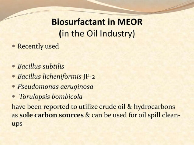 Biosurfactants production and applications. | PPTX