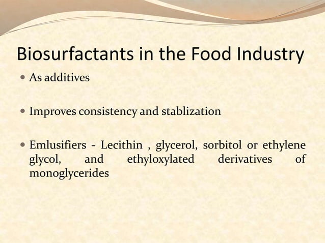 Biosurfactants production and applications. | PPTX