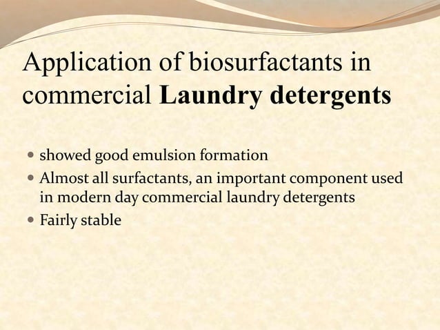 Biosurfactants production and applications. | PPTX