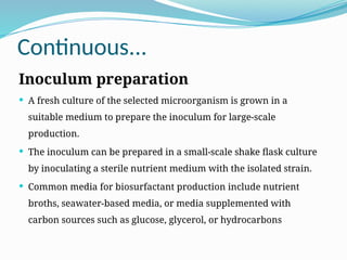 Production and Applications of marine microbes- Biosurfactants | PPTX