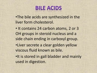 Biosynthesis of Bile Acid | PPTX