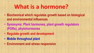 Biosynthesis and applications of plant growth regulators | PPTX