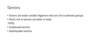 Biosynthesis and crude extraction of tannins | PPTX