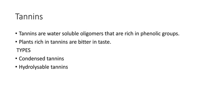 Biosynthesis and crude extraction of tannins | PPTX