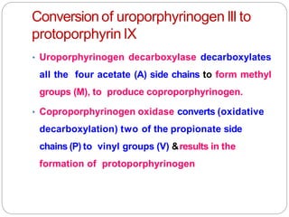 Biosynthesis and degradation of porphyrin and heme | PPTX
