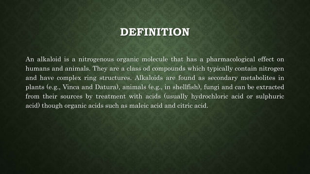 Biosynthesis of Alkaloids.pptx | Chemistry | Science