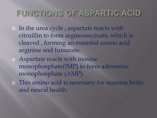 ASPARTATE AMINO ACID | PPTX | Chemistry | Science